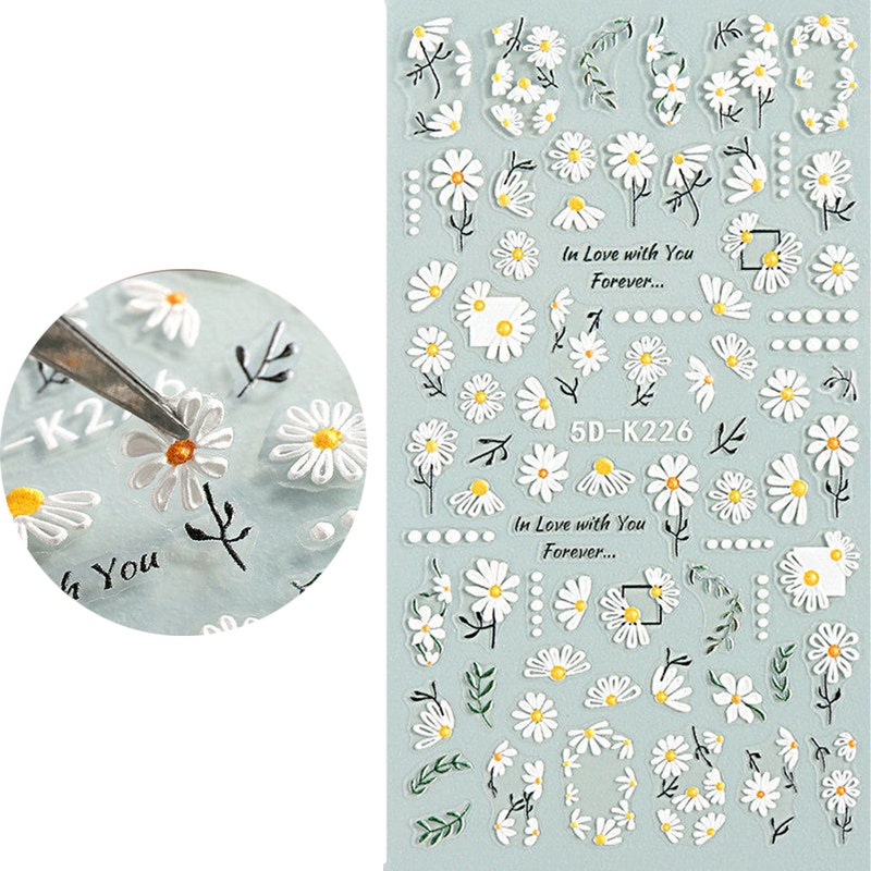 Daisies Nail Stickers - Etsy UK