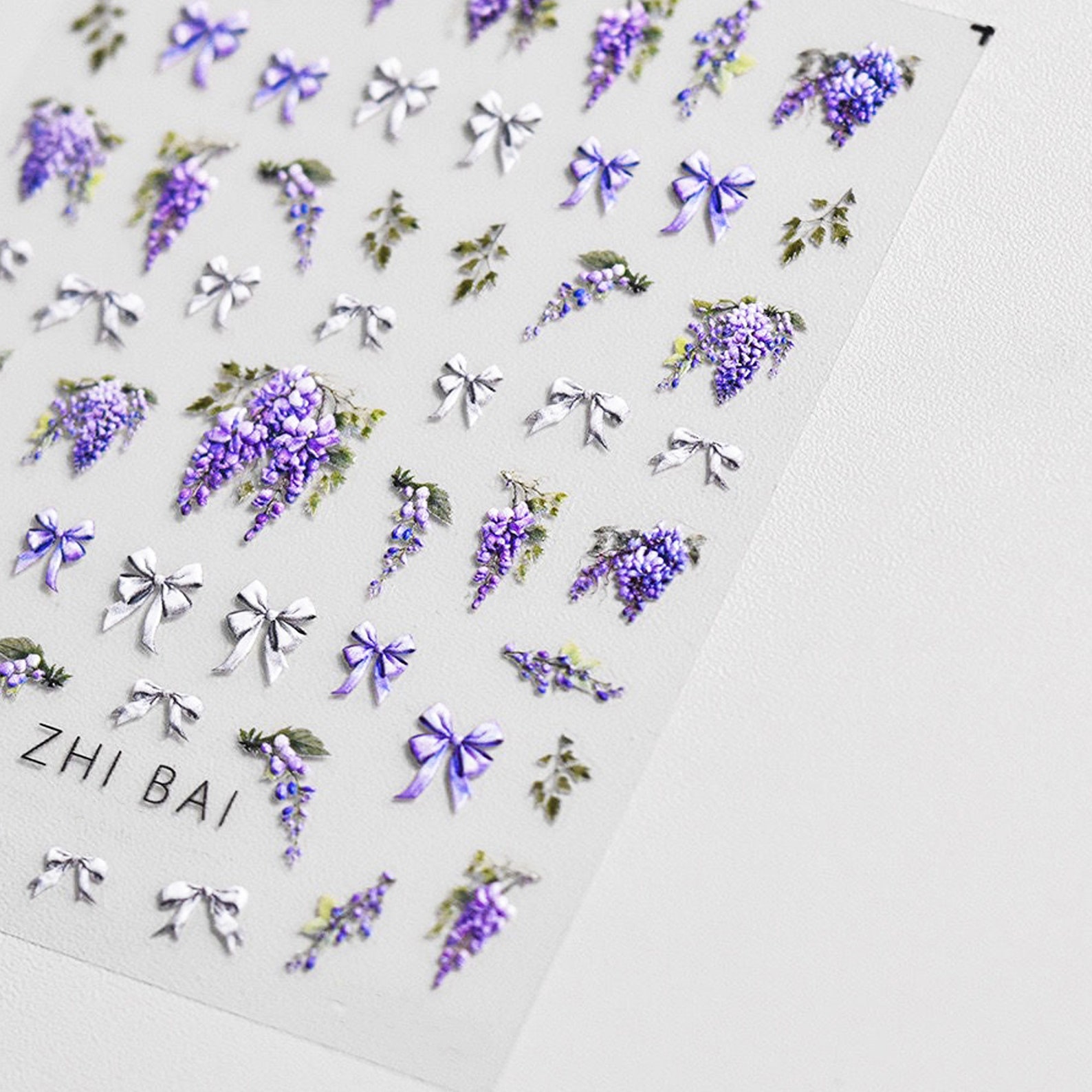 Wisteria Nail Stickers, Purple Flower Decals, Floral Nail Design,spring ...
