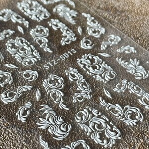 3D Lace Nail Art Stickers, White Flower Nail Design Wedding Decals - Etsy