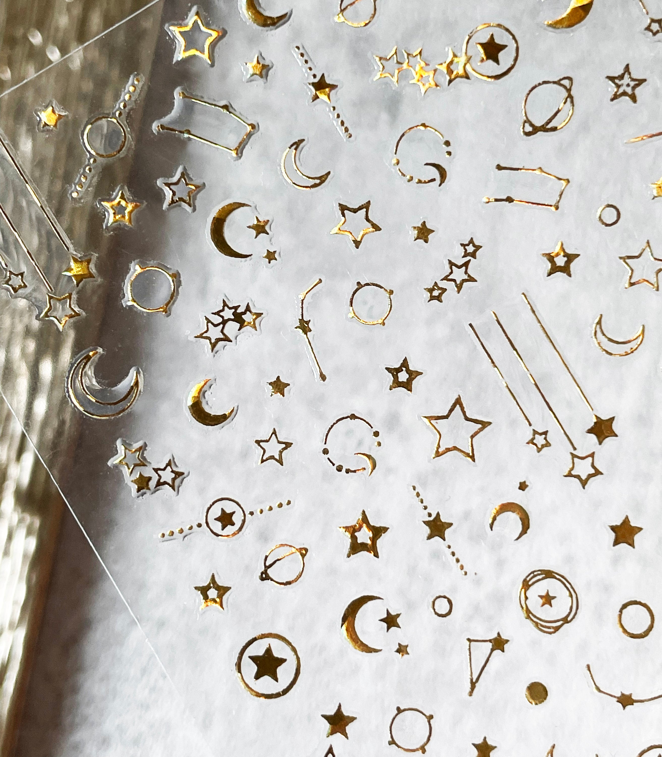 Gold Moon and Star Sticker,hologram Space Galaxy Design Nail Glamour ...