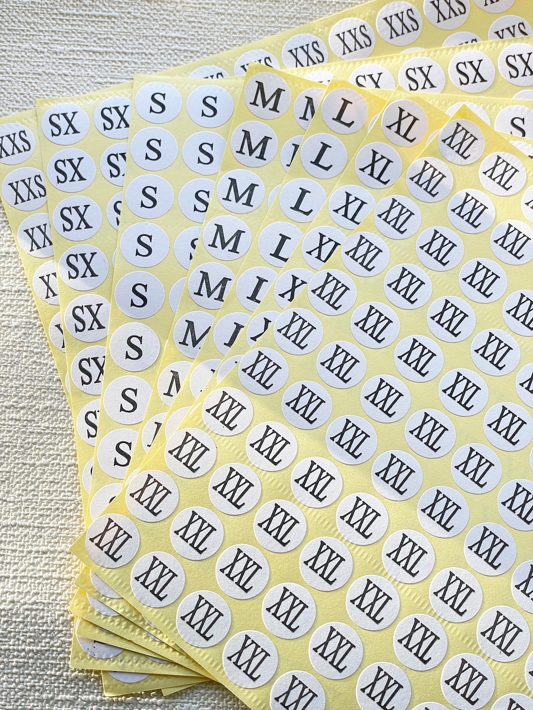 132 Pcs/sheet Size Stickers, XXS-XXL Size Labels, Clothing Size ...