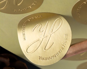 Custom Embossed Sticker/gold Silver White Raised Metallic Label ...