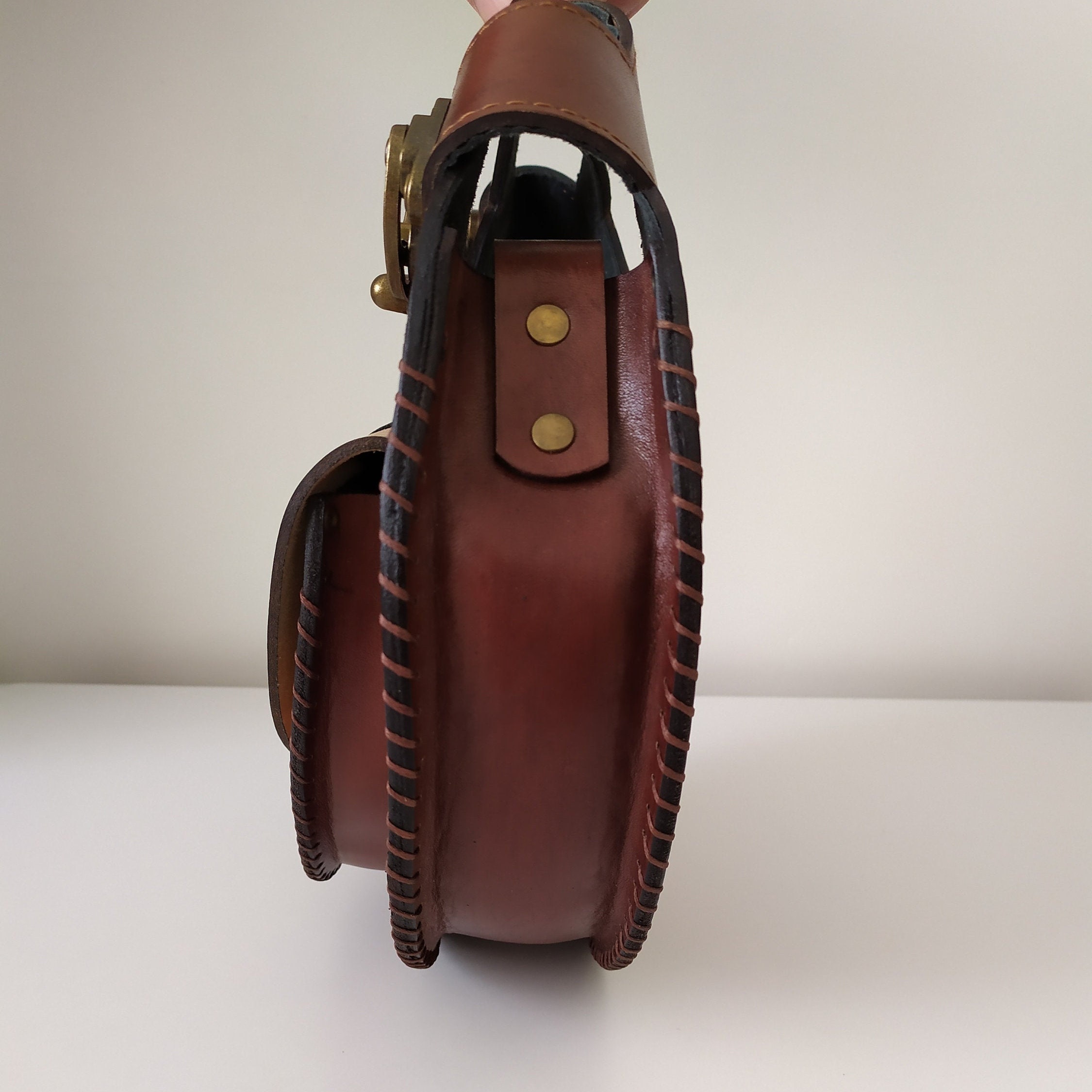 Circle Bag Stylish Handmade Bag for Women Classic Round - Etsy