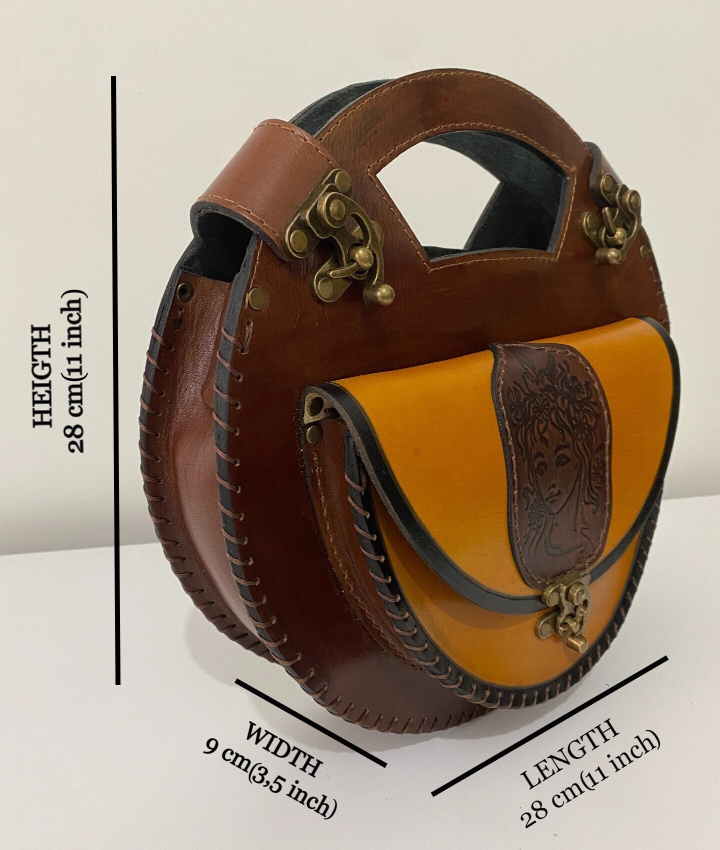 Circle Bag Stylish Handmade Bag for Women Classic Round - Etsy