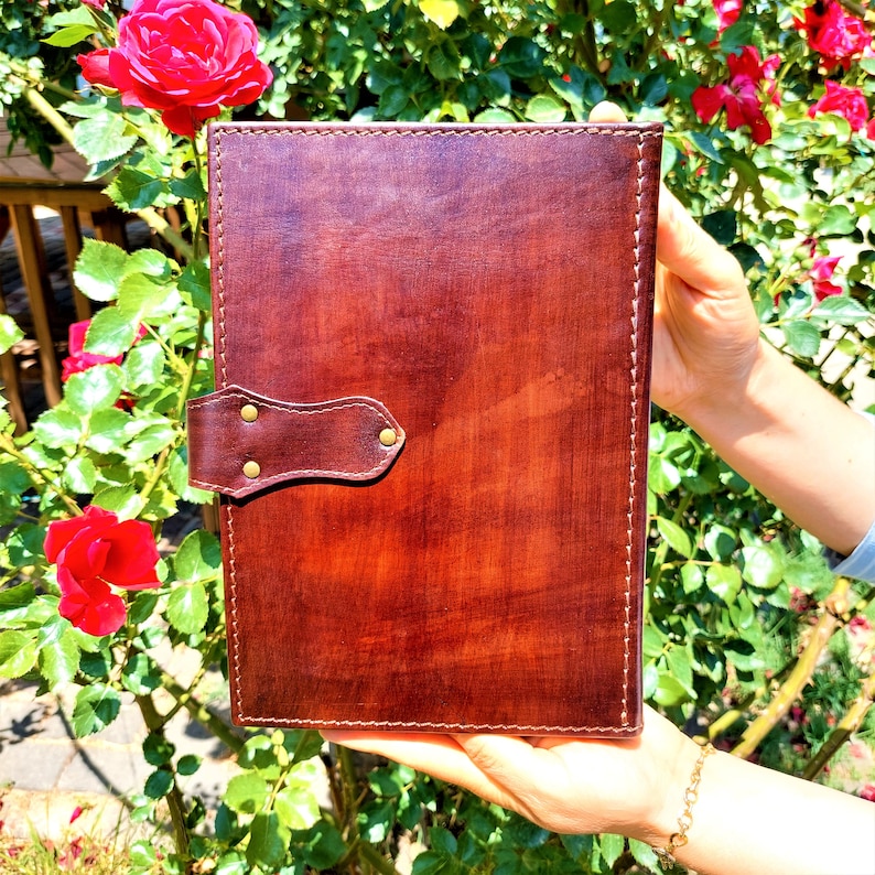 Handmade Real Leather Book Cover Notebook Cover B5 Padfolio Ethnic ...