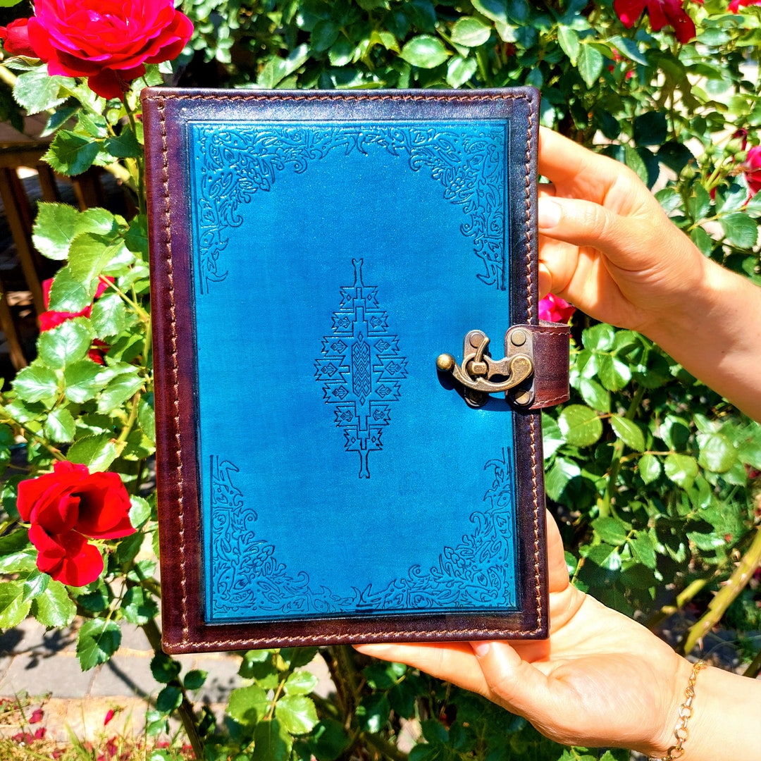Handmade Real Leather Book Cover Notebook Cover B5 Padfolio Ethnic ...