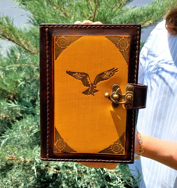 Handmade Real Leather Eagle Pattern Book/notebook Cover A5 | Etsy