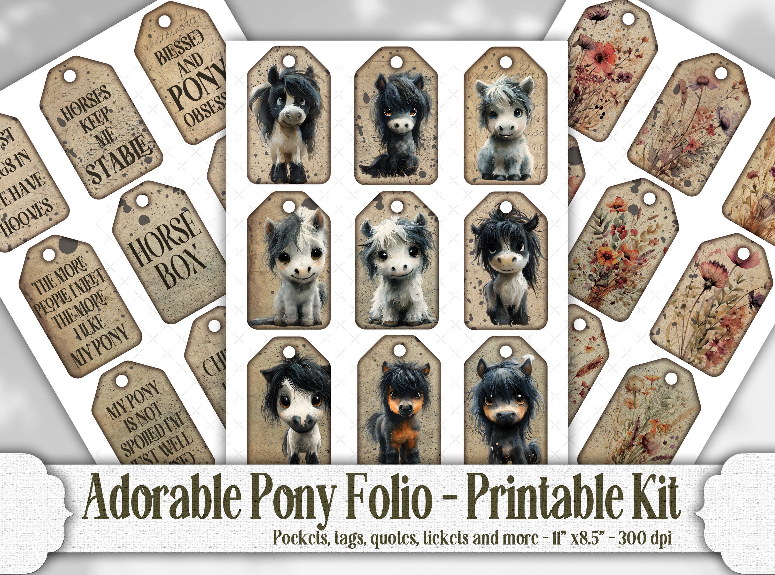 Shaggy Pony Junk Journal Folio Kit: Horse Lovers Printable Keepsake ...