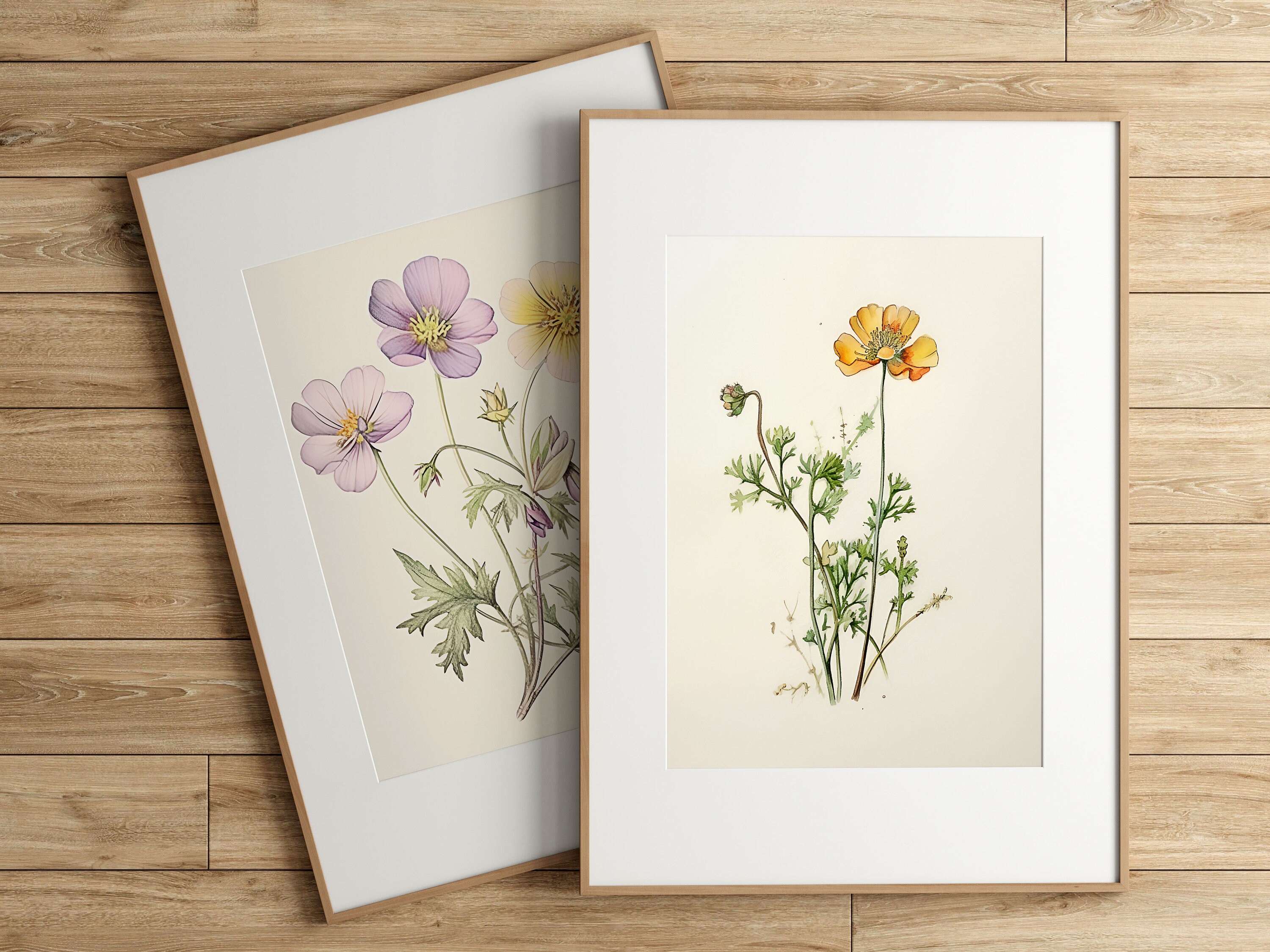 Set of 9 Stunning Watercolor Wildflower Prints Digital - Etsy