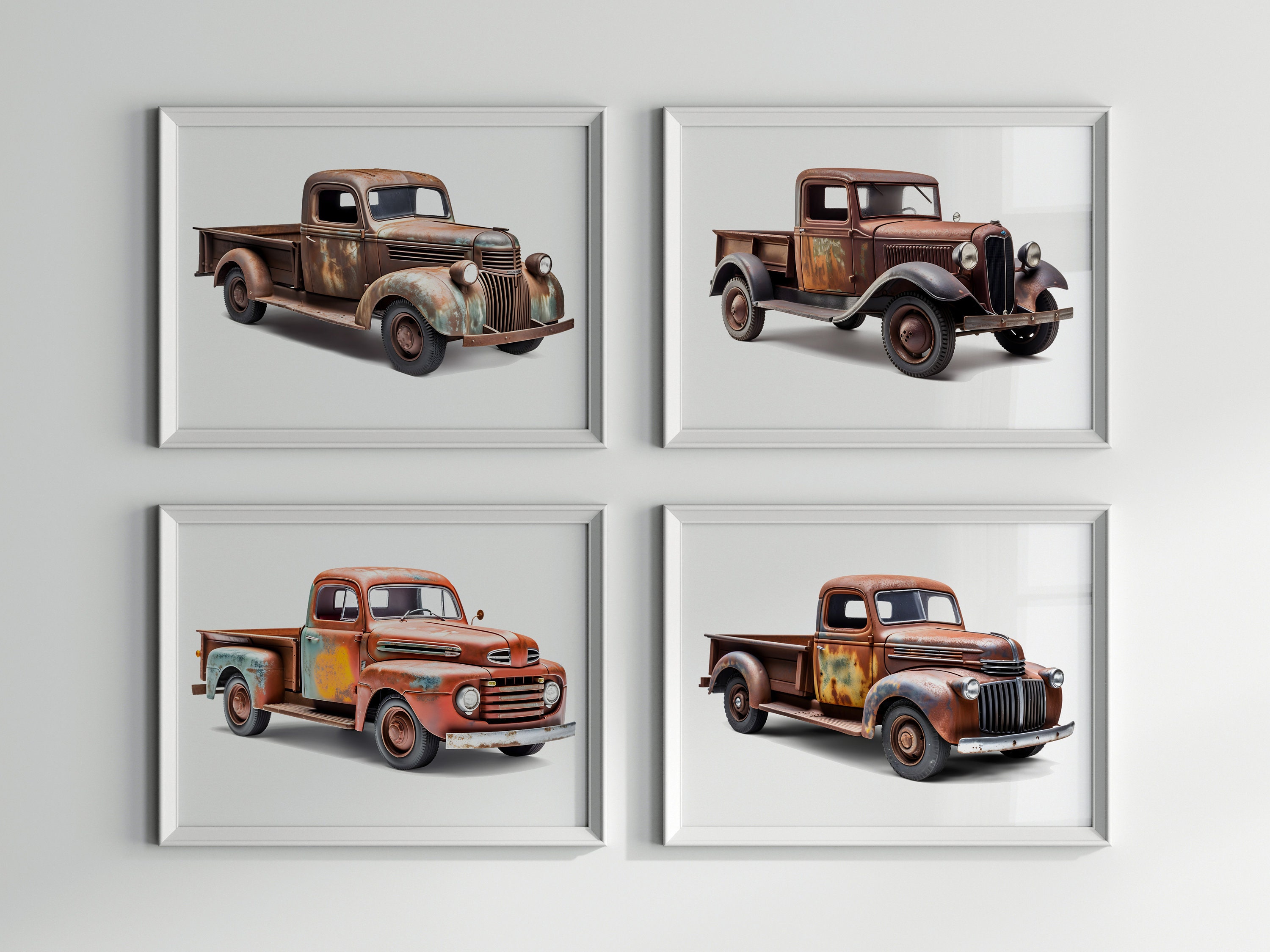 Vintage Pickup Truck Clip Art: Digital Images for Cards, Invitations ...