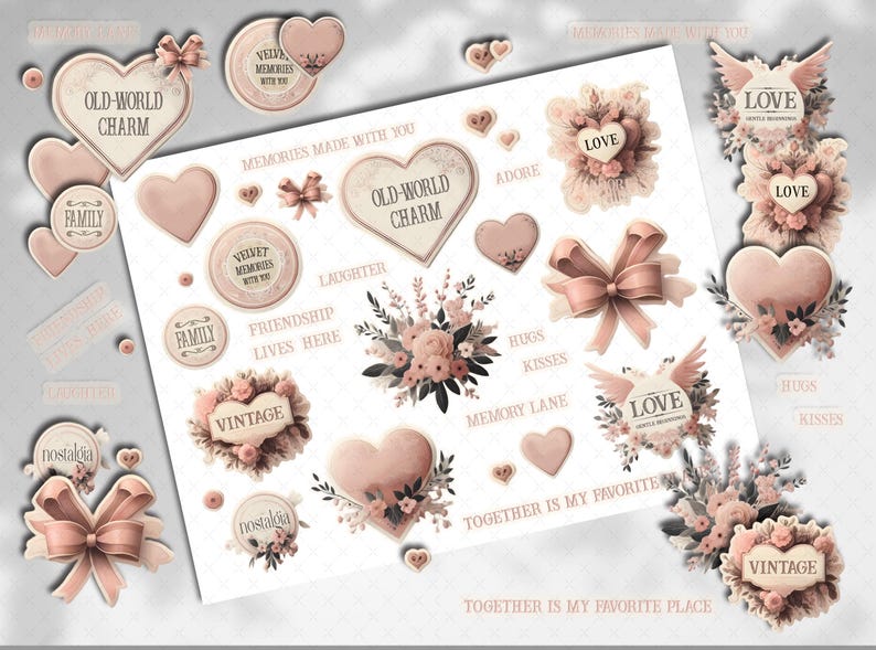 Love & Romance Ephemera: Printable Vintage Shabby Chic Labels, Fussy ...