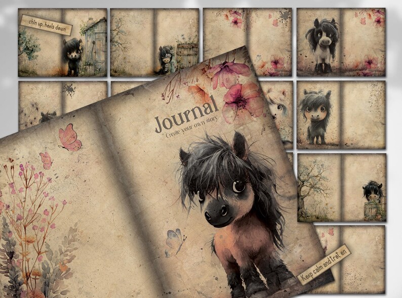 Cute Pony Junk Journal Printable Pack: Fully Loaded Horse Paper Craft ...