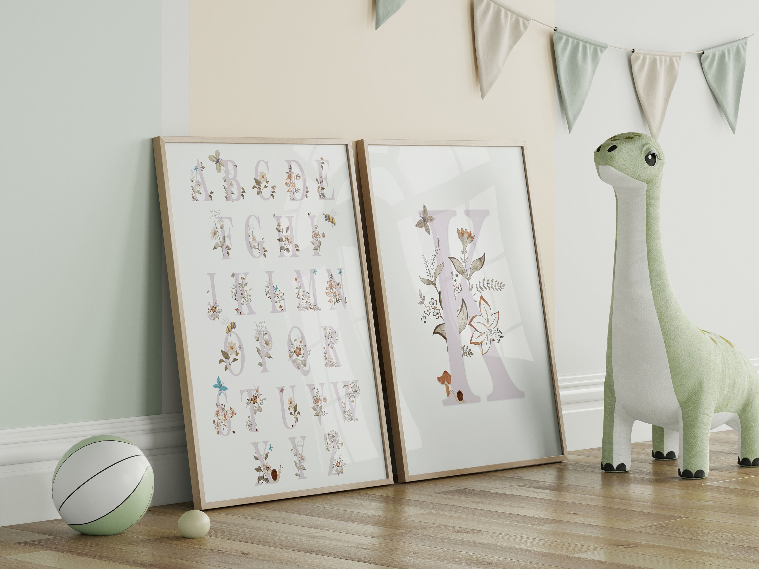 Pink Floral Nursery Alphabet Prints All 26 Letters Included - Etsy