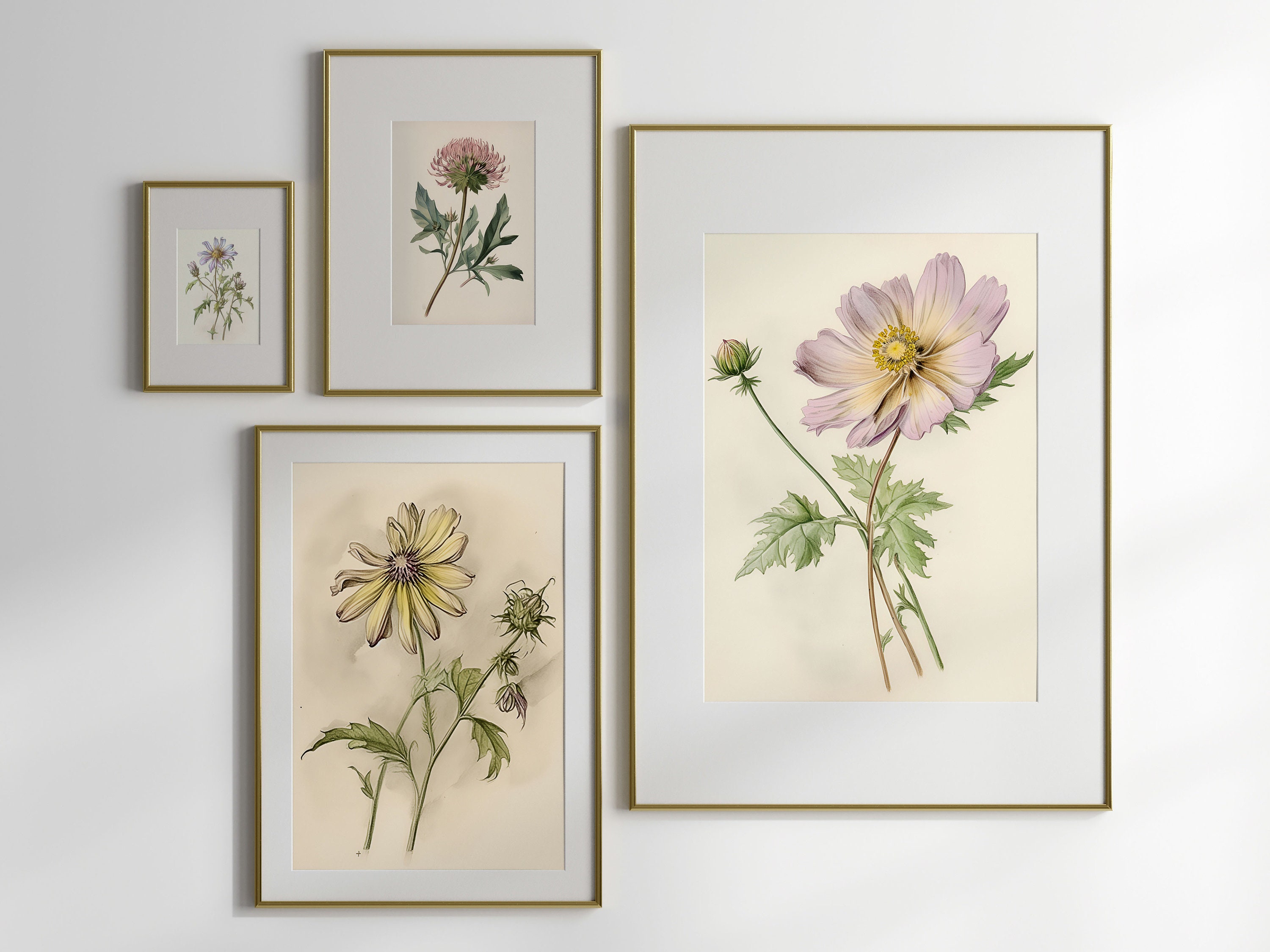 Set of 9 Stunning Watercolor Wildflower Prints Digital - Etsy