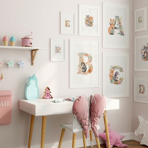 Woodland Friends Alphabet Floral Nursery ABC Prints, Download 26 ...