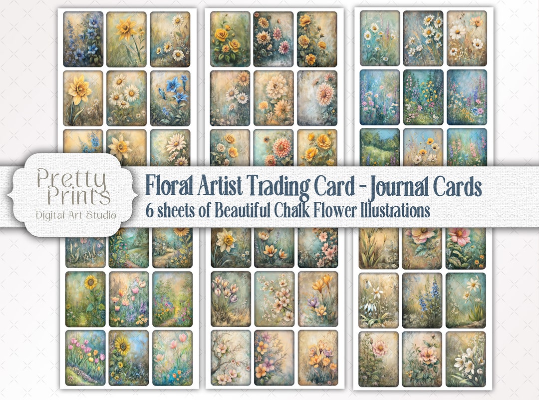 Chalk Style Spring Floral Artist Trading Cards - Junk Journal ...