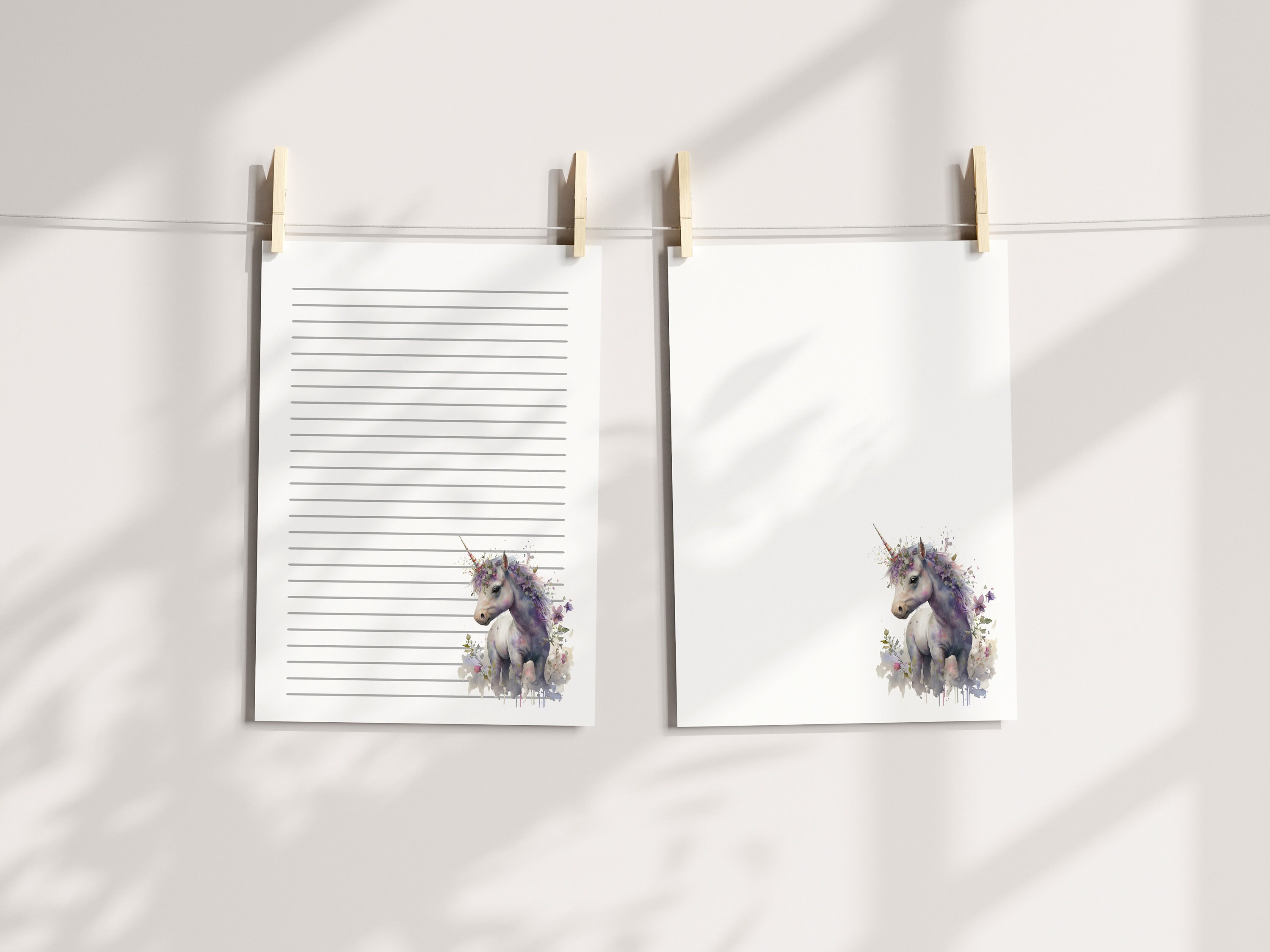 Magical Fairy Printable Stationery Set Mermaid Unicorn - Etsy