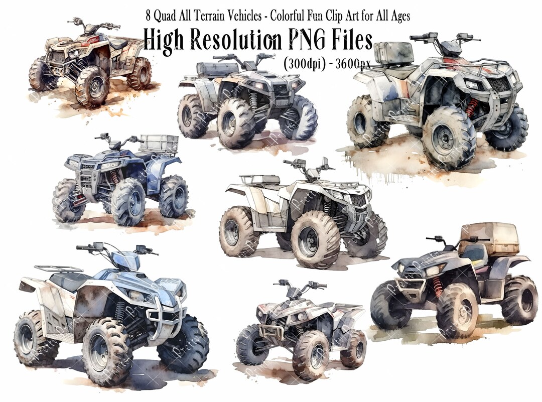 Quad Bike ATV PNG Illustrations DIY Craft Supply - Card Making - Off ...