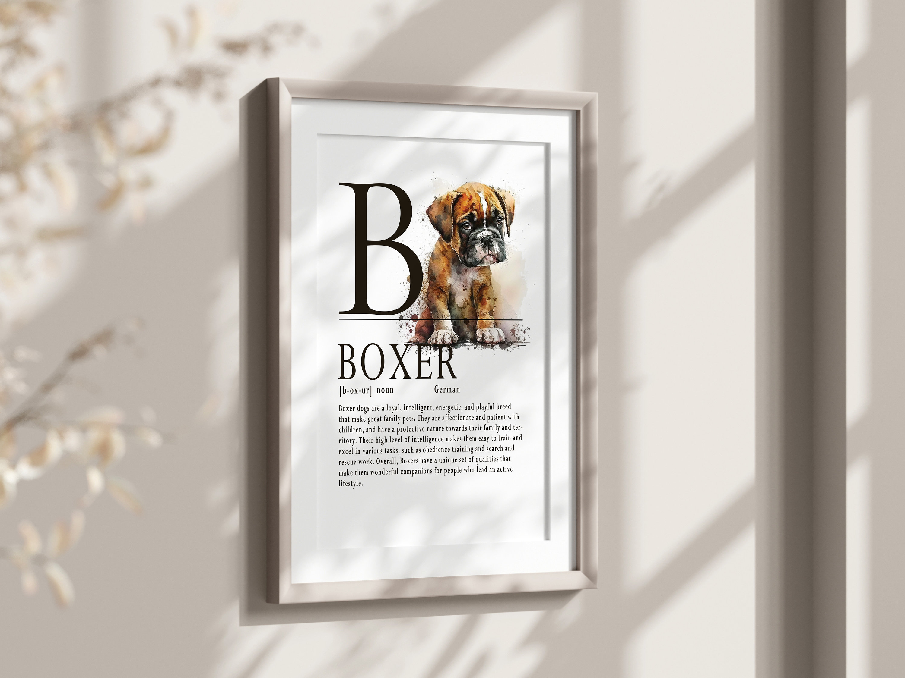Boxer Dog Definition Art Print: Loyalty Intelligence - Etsy