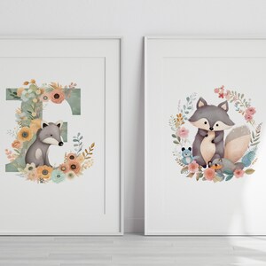 Woodland Friends Alphabet Floral Nursery ABC Prints, Download 26 ...