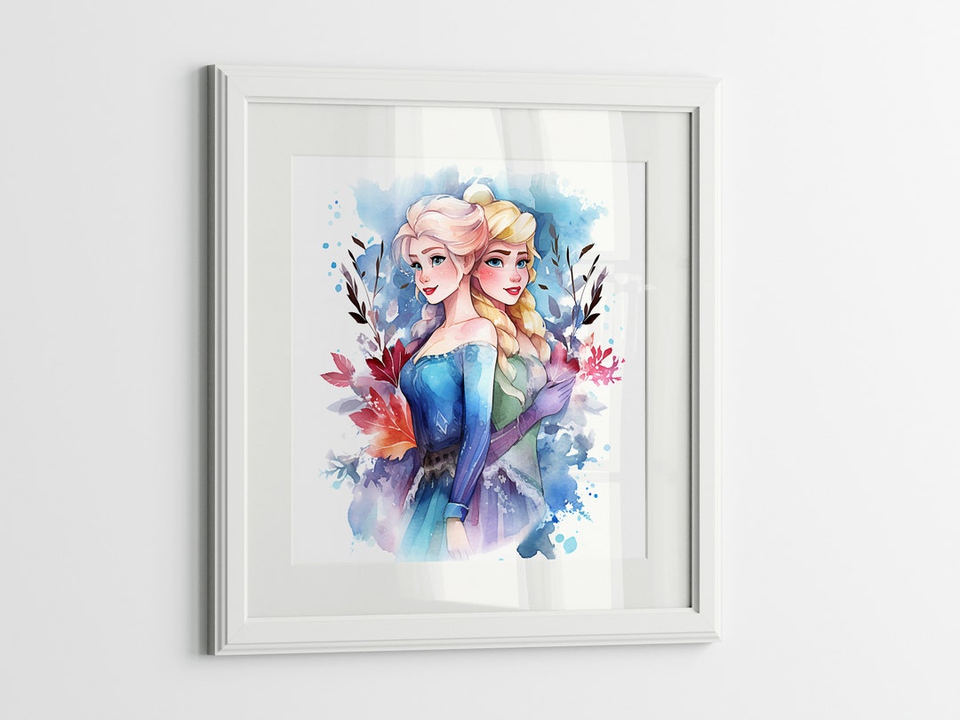 Anna and Elsa Delightful Frozen Themed Art Print Instant - Etsy
