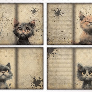Scruffy Dogs & Cats Junk Journal Printable Kit, Fluffy Kitten, Rascally ...