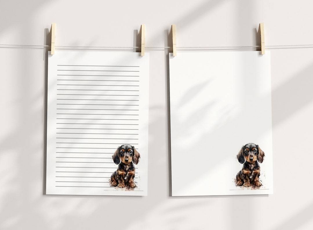 Printable Dachshund Stationery - Adorable Puppy Prints for Dog Lovers ...