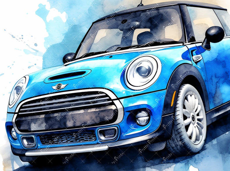 Bright Blue Mini Cooper S Vibrant Clip Art 5 Quotes - Etsy