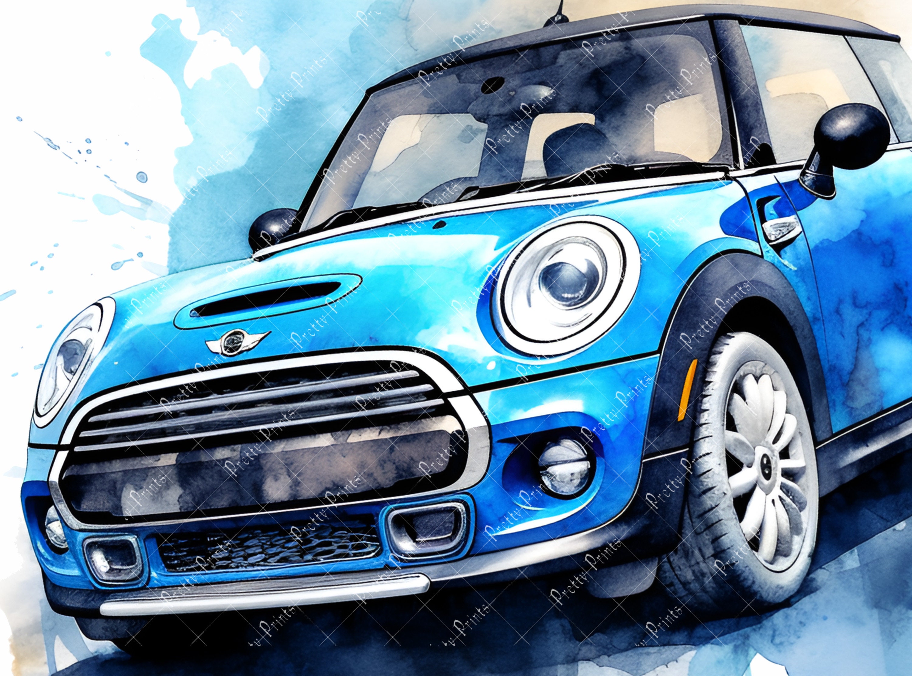 Bright Blue Mini Cooper S Vibrant Clip Art 5 Quotes - Etsy