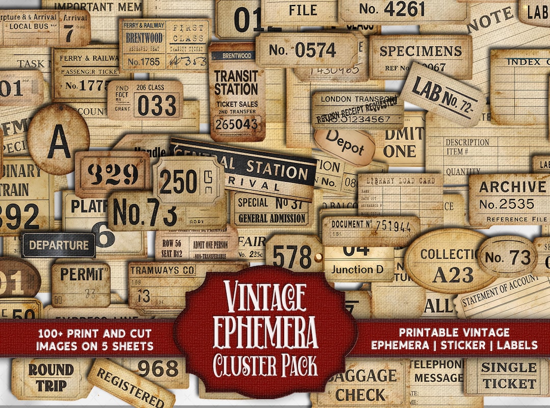 Vintage Industrial Ephemera Cluster Pack: Junk Journal Scrapbook Fussy ...