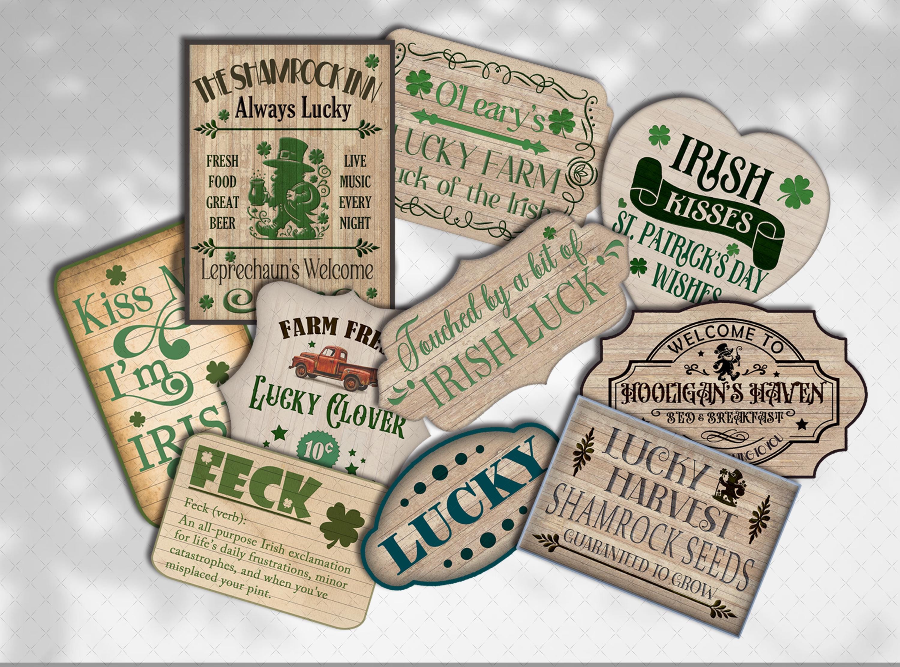 St Patrick's Day Fussy Cut Signs: Vintage Irish St Patty's Ephemera ...