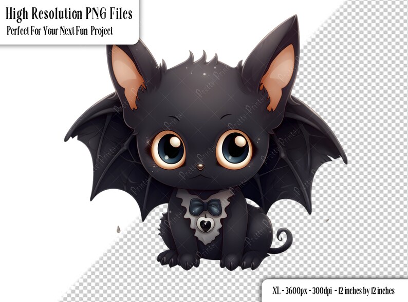Cute Halloween Bat Clip Art Download Halloween Witches Bat - Etsy