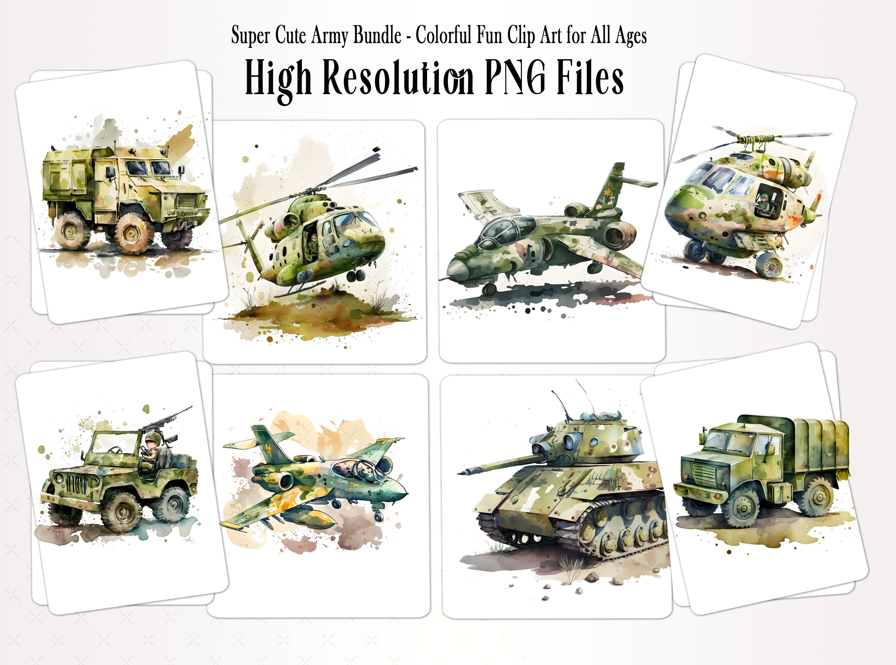 26 Cute Military PNG Illistrations Army Vehicle Clip Art Bundle, Cute ...