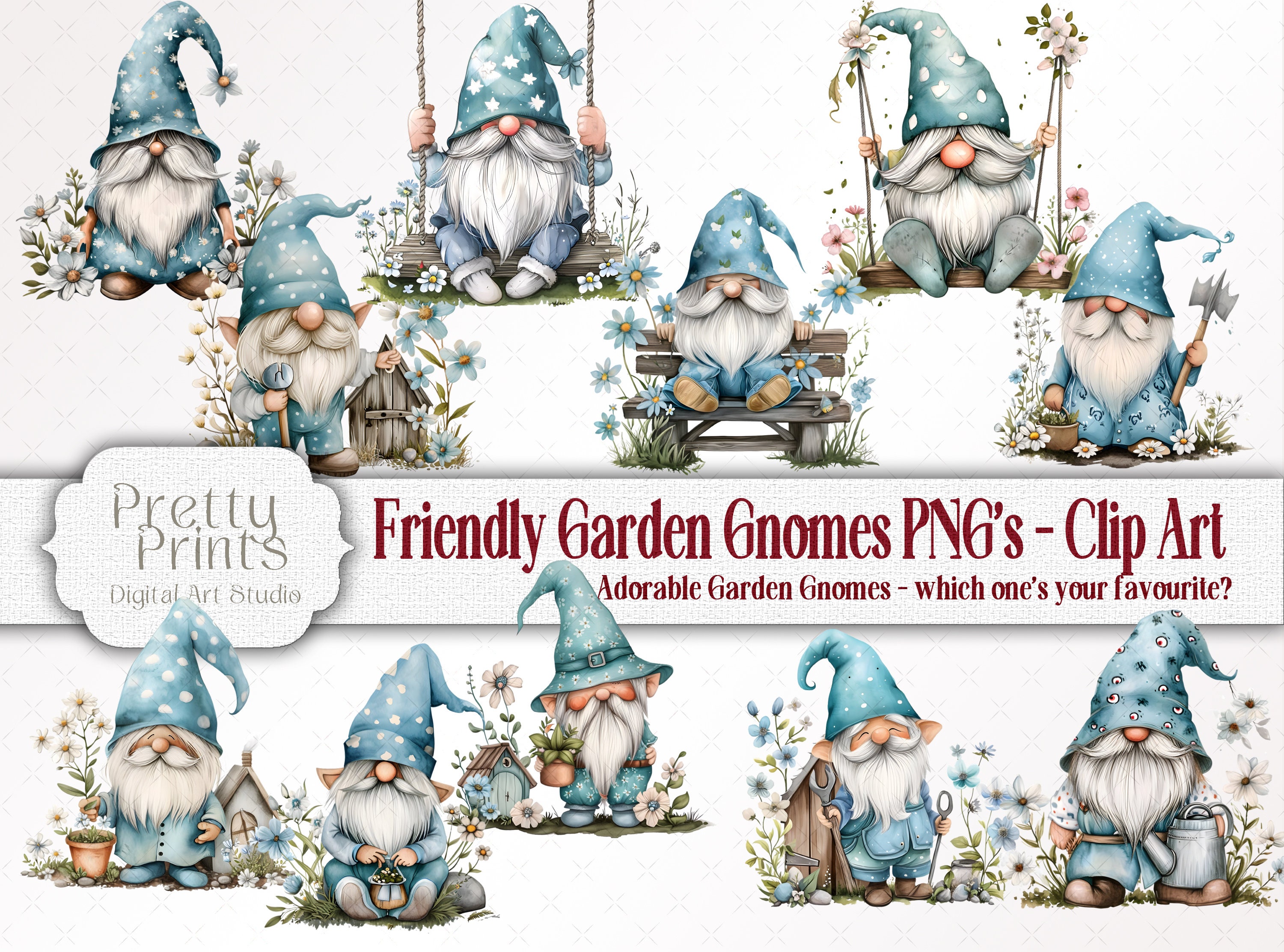 Happy Gnome Gonk Clip Art Bundle, Instant Digital Download, Gnome ...