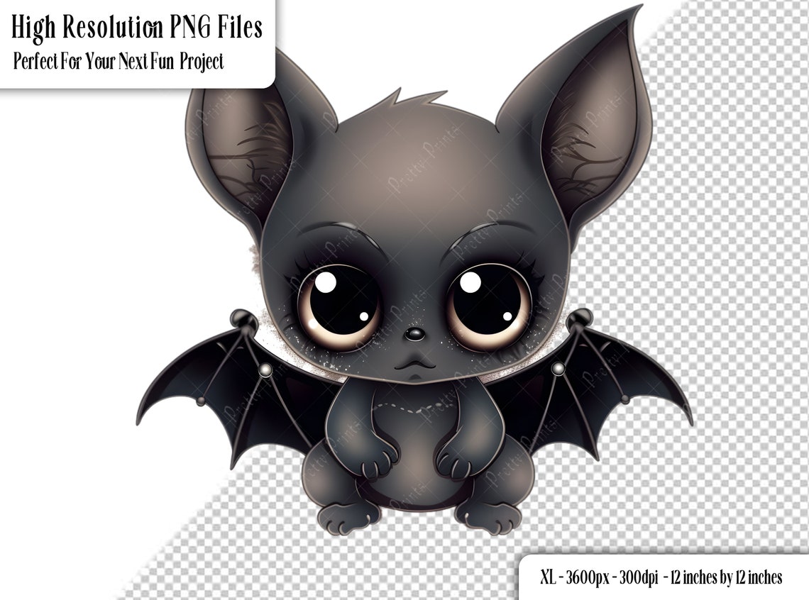 Cute Halloween Bat Clip Art Download Halloween Witches Bat - Etsy