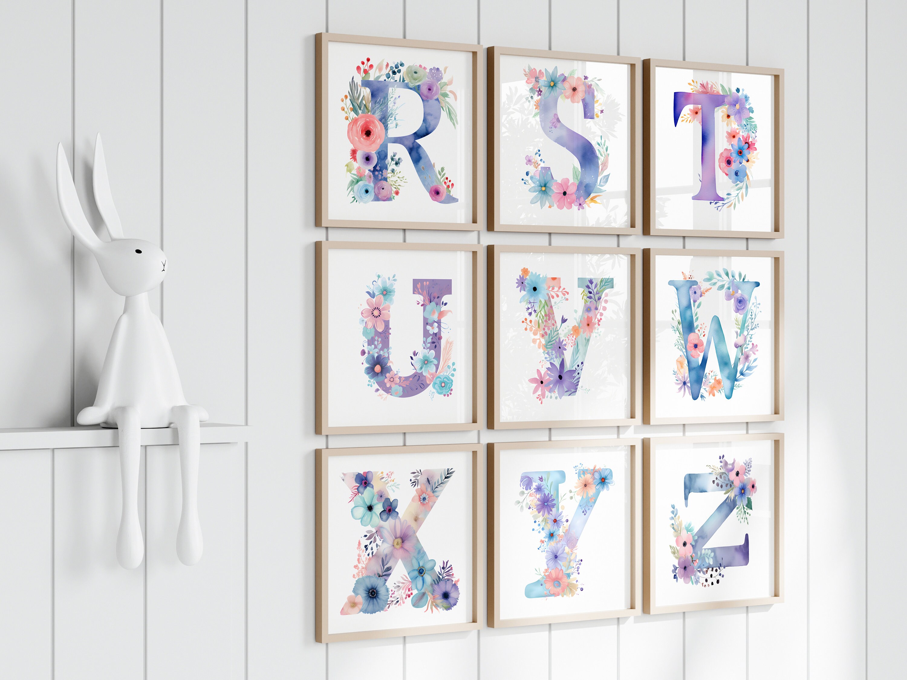 Cute Pink Alphabet Clip Art Full Set of Pngs Floral Initial Letters ...