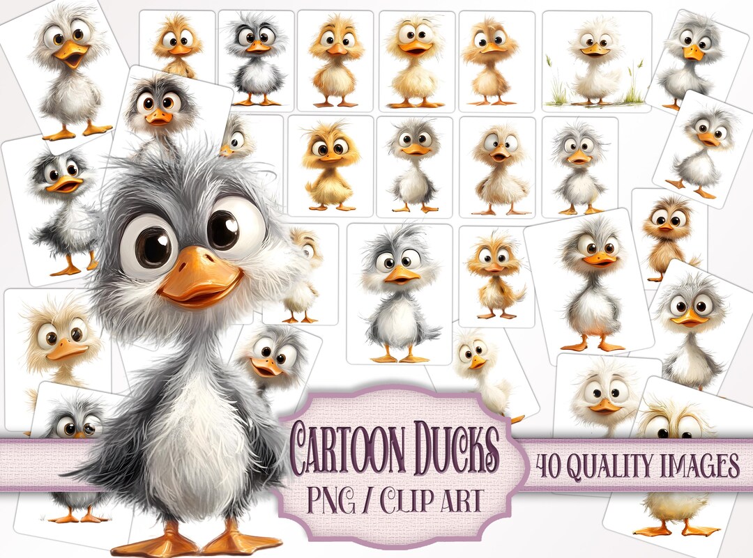 Cartoon Ducks PNG Clip Art: 40 Quirky High Resolution Graphics - Junk ...