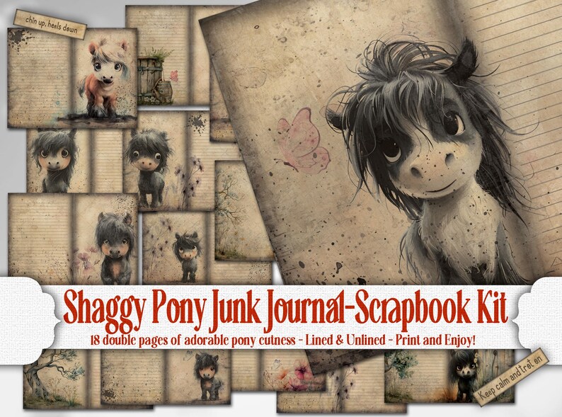 Cute Pony Junk Journal Printable Pack: Fully Loaded Horse Paper Craft ...