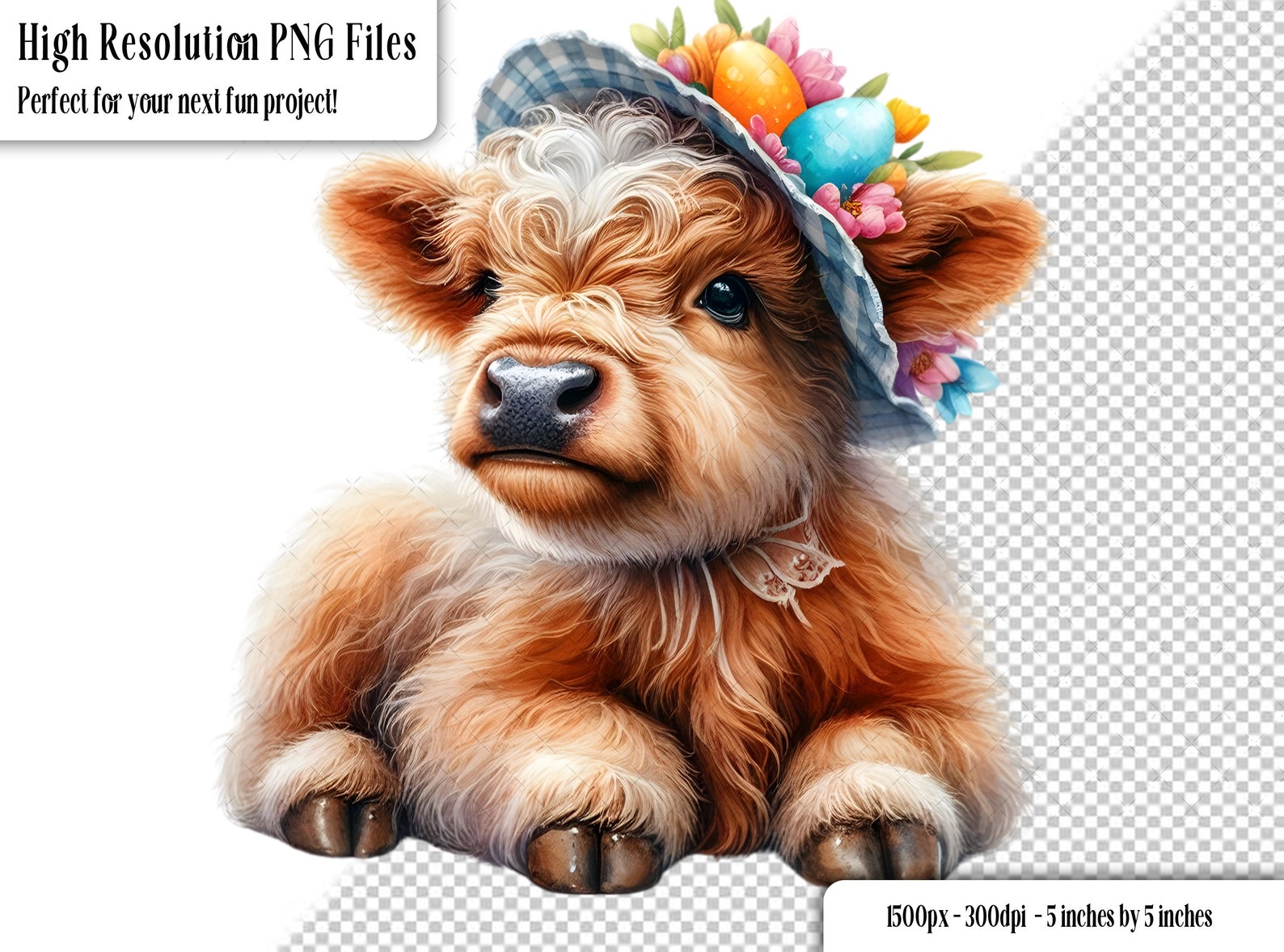 36 Cute Seasonal Highland Cow PNG Clip Art Bundle, Instant Digital ...