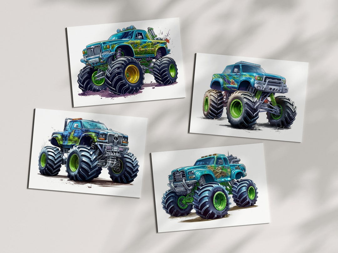 4 Monster Truck Clipart Pngs: Printable Digital Images, Print ...
