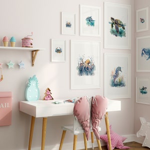 Set of 9 Wonderful Sea Creatures, Marine Life Poster, Whales and ...