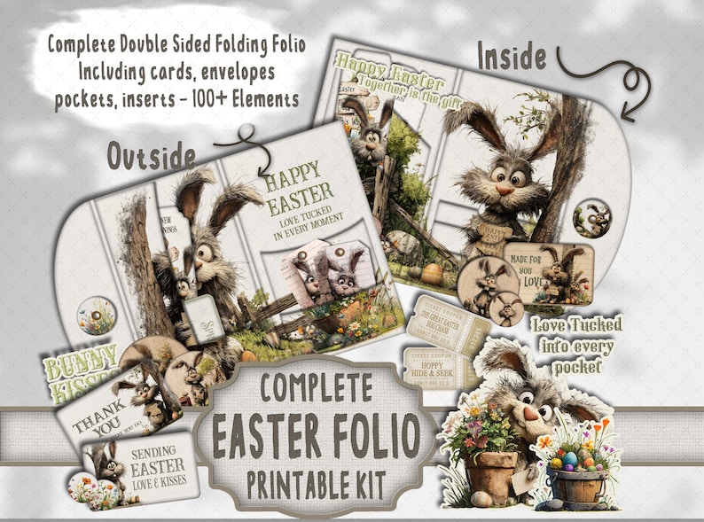 Easter Junk Journal Folding Folio Kit - Fully Loaded Printable Keepsake - Paper Craft Supply ...