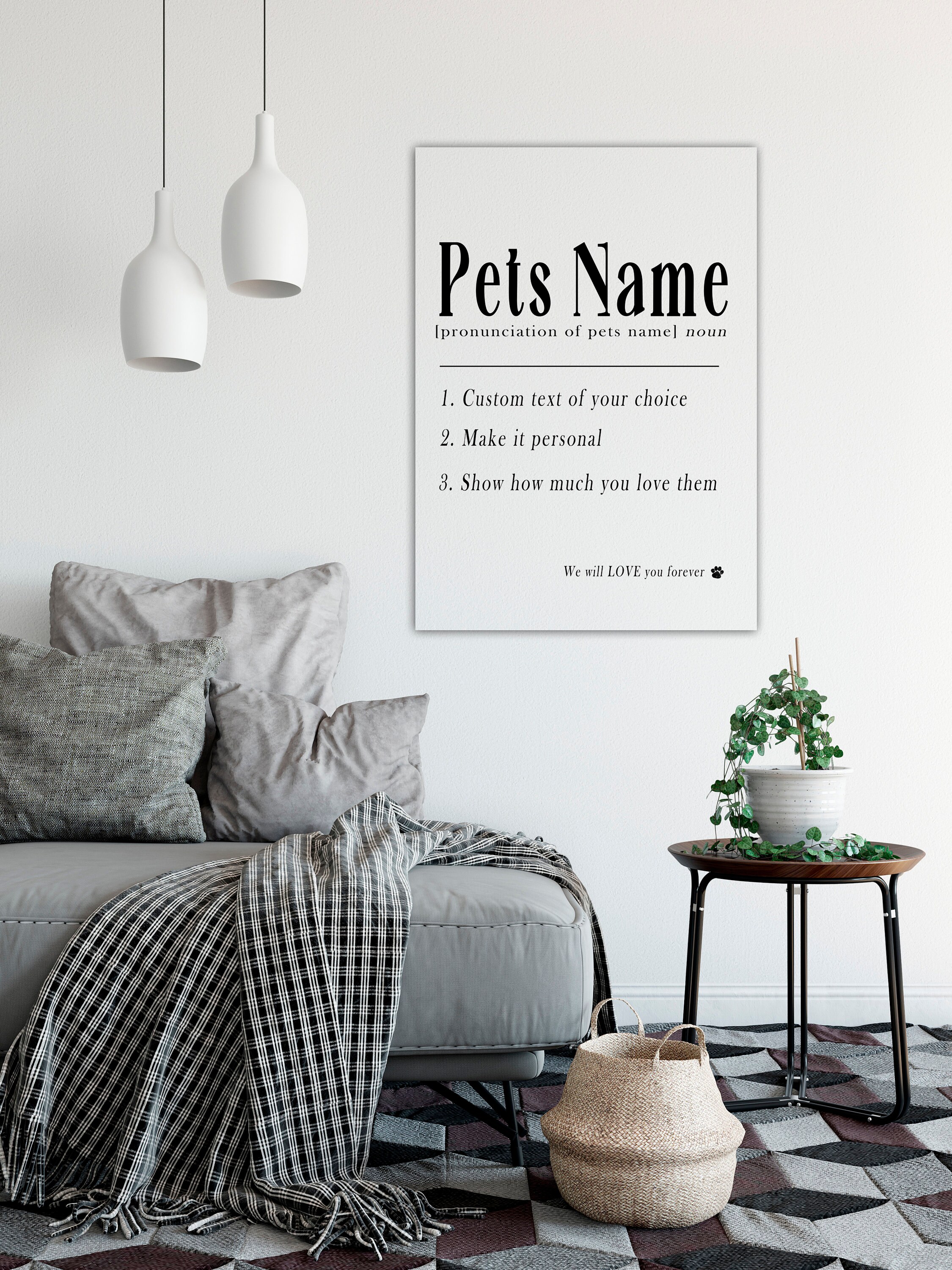 Printable Pet Custom Art, Digital Download 'personalized Pet Name and ...