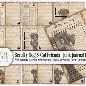 Scruffy Dogs & Cats Junk Journal Printable Kit, Fluffy Kitten, Rascally ...
