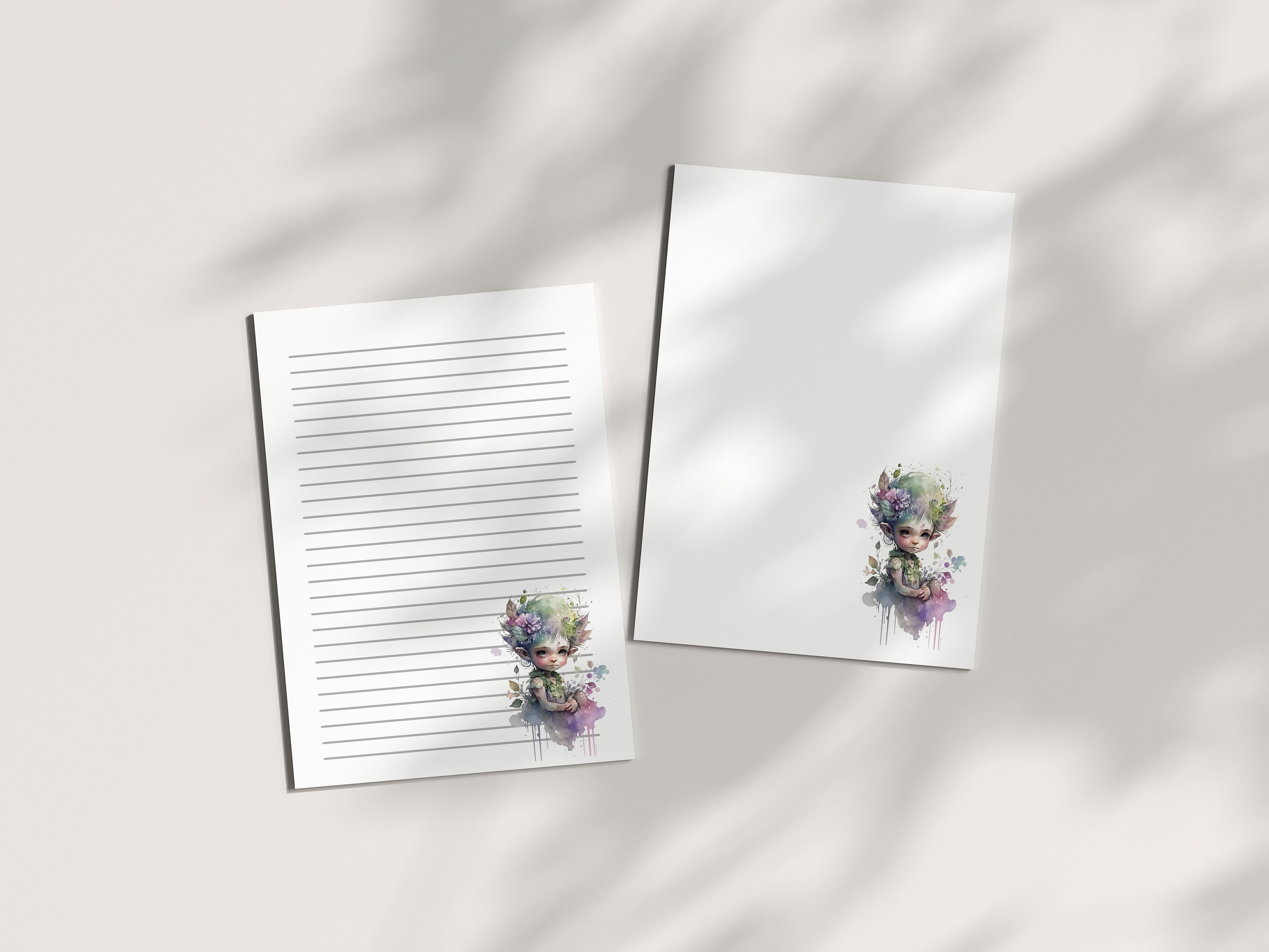 Magical Fairy Printable Stationery Set Mermaid Unicorn - Etsy