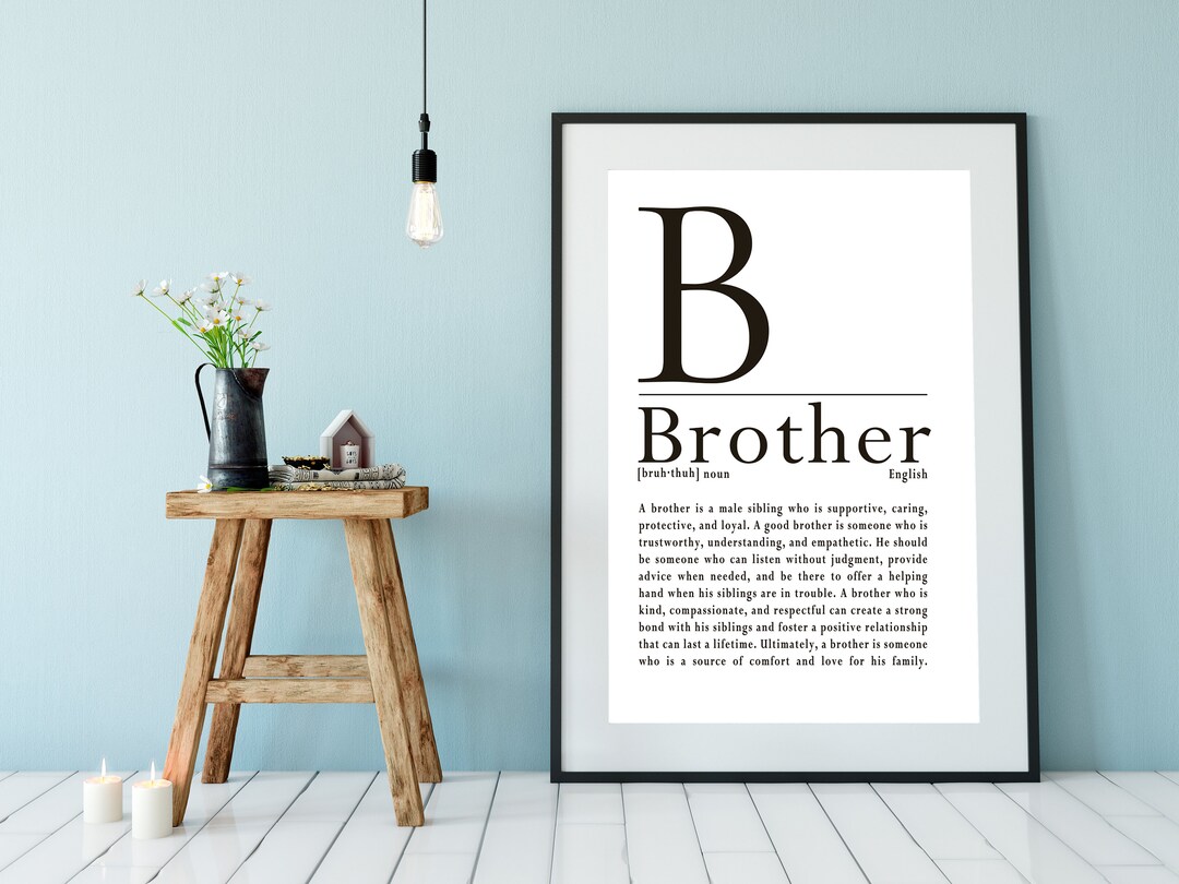 Brother Definition Quote Family Wall Poster - Card Making Supplies ...