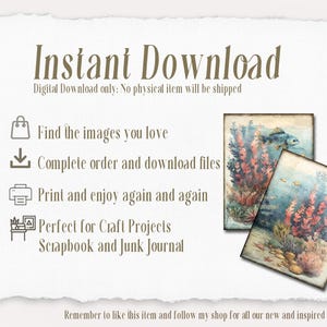Under the Sea Digital Paper Ocean Life Journal Scrapbook Background ...