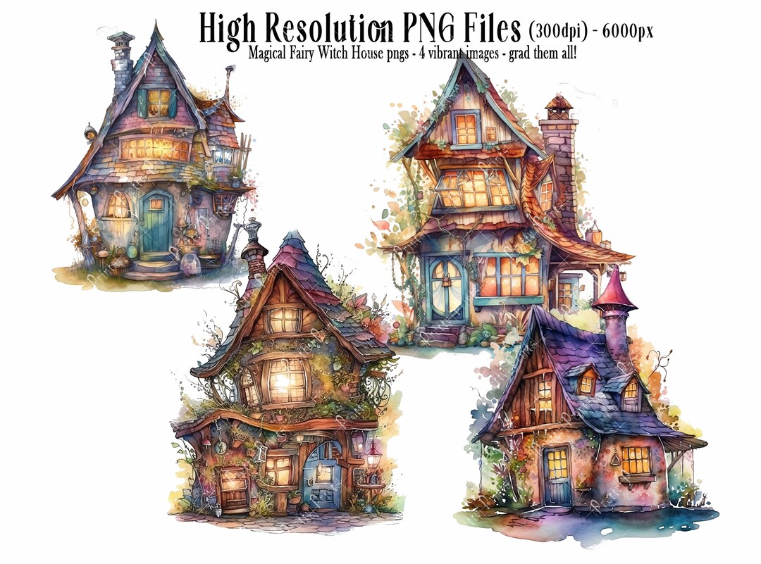 Magical Fairy House Png's for Cards, Invitations, Prints, Scrapbooking ...