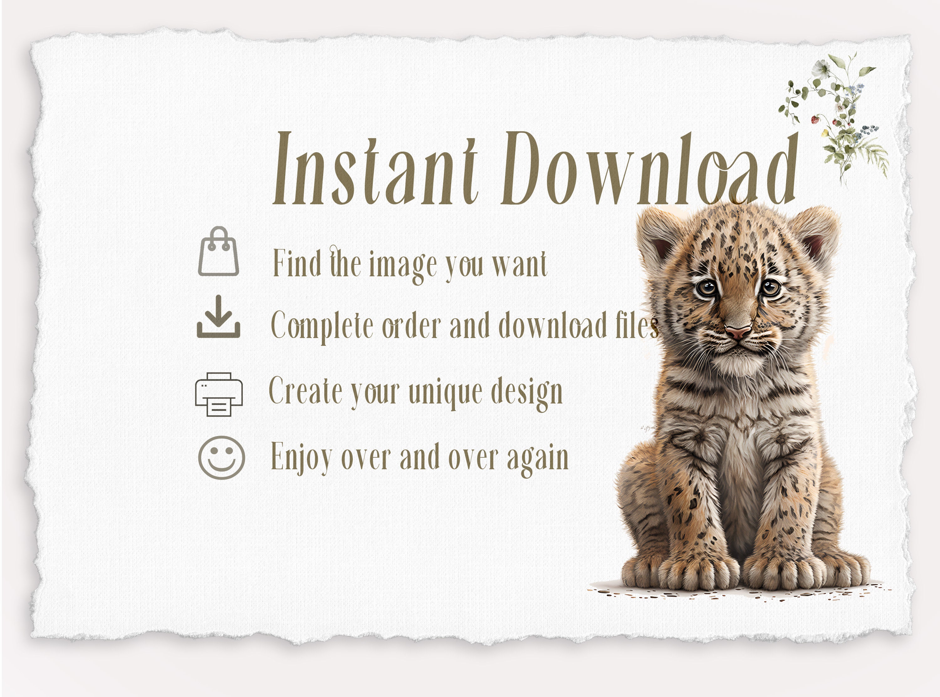 Cute Tiger Cub Clip Art 300dpi Pngs Card Making - Etsy