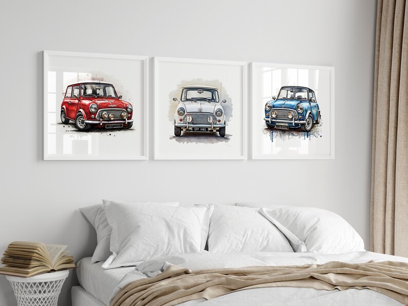 Classic Mini Cooper Clip Art: Digital Images for Cards - Etsy